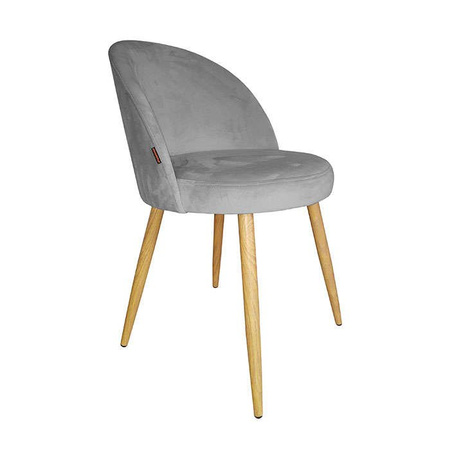 Gray upholstered CENTAUR chair in MG-17 material with oak leg Szary ...