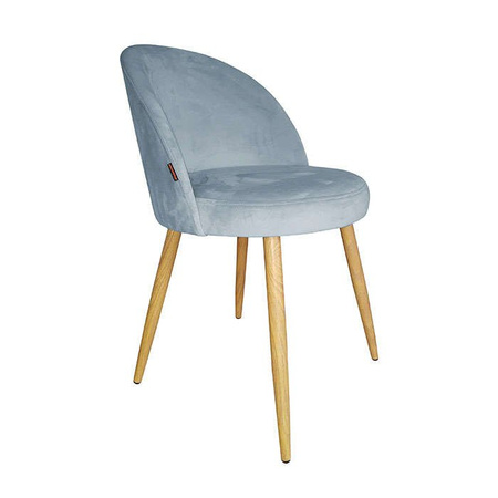 Gray-blue upholstered CENTAUR chair in BL06 material with oak leg ...