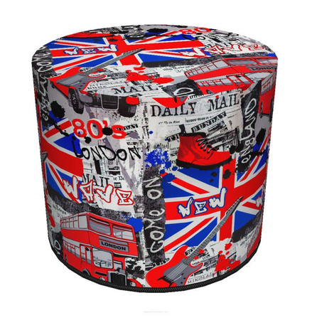 SKP BERTONI DECORATIVE POUF VINYL HD LONDON | OFFER \ POUFS LIVING ROOM ...