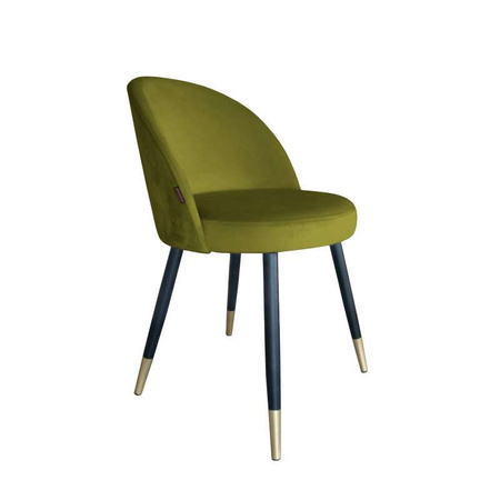 Olive upholstered CENTAUR chair material BL-75 with golden leg Zielony ...