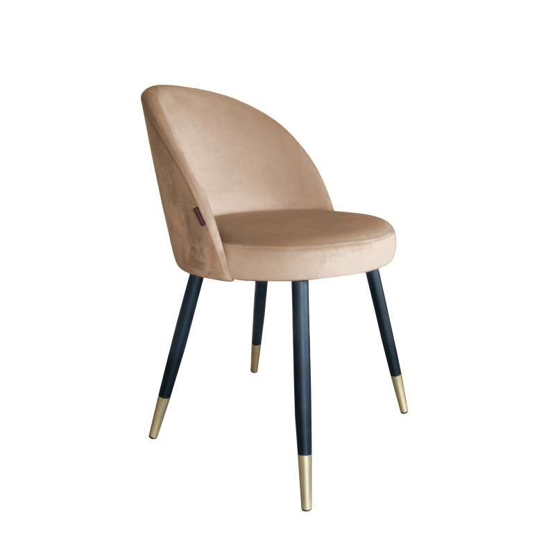 Bright brown upholstered CENTAUR chair material MG-06 with golden leg ...