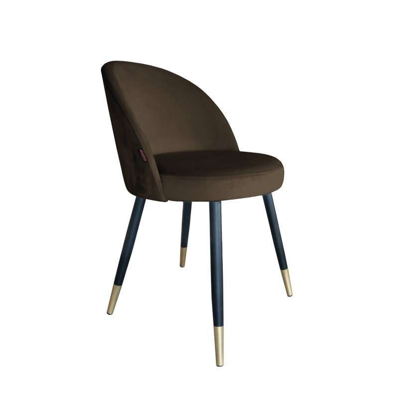 Brown upholstered CENTAUR chair material MG-05 with golden leg Brązowy ...