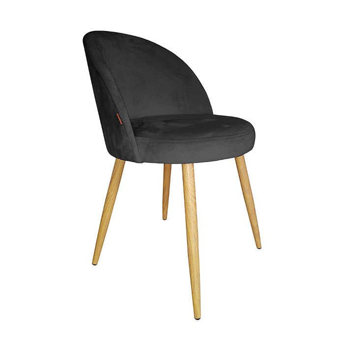 Black upholstered CENTAUR chair in MG-19 material with oak leg Czarny ...