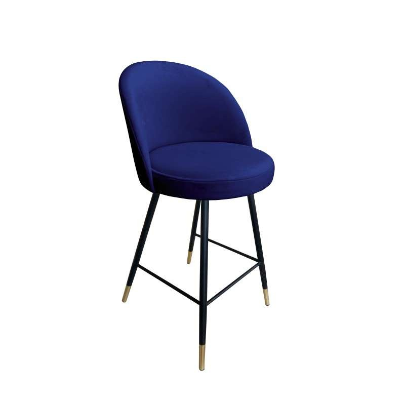 Blue upholstered CENTAUR chair material MG-16 with golden leg Granatowy ...